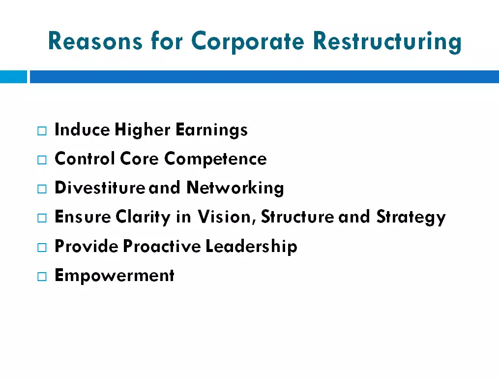 Corporate Restructuring Meaning Types Honable